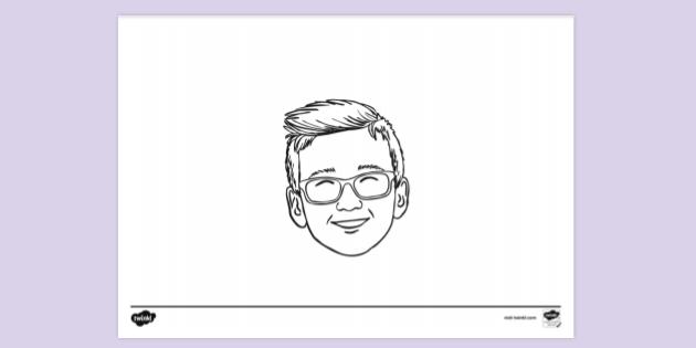 Boys Head | KS1 Colouring Sheets | Twinkl Resources