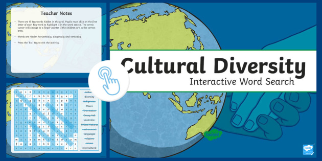 Cultural Diversity Interactive Word Search