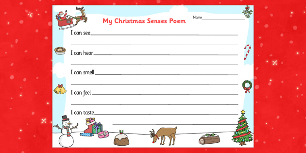 Christmas Senses Poem (teacher made)