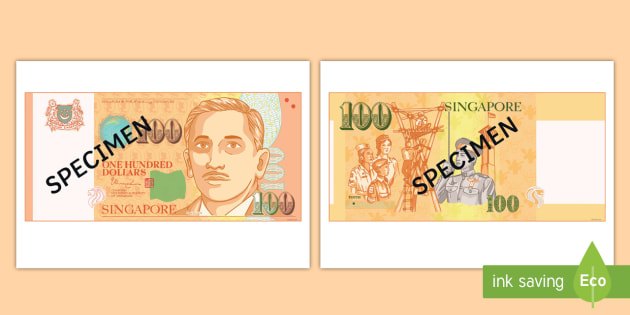 $100 Singapore Note Display Cut-Outs (teacher made)