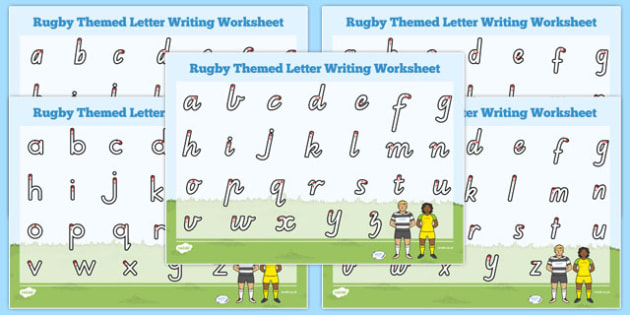Rugby Themed Letter Writing Worksheet (teacher made)