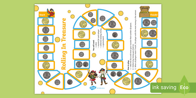 Rolling in Treasure Board Game (teacher made)