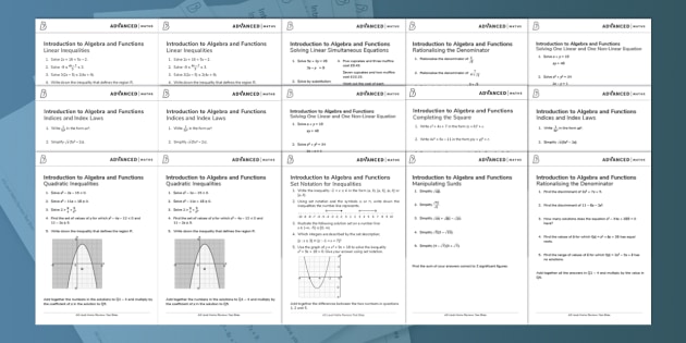👉 Introduction to Algebra and Functions Test Bites