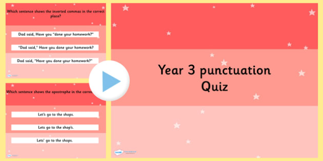SPaG Quiz | Downloadable Year 3 Punctuation PowerPoint