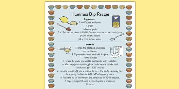 Hummus Recipe - hummus, recipe, sheet, cooking, dip, dippers