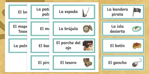 Pirates Word Cards