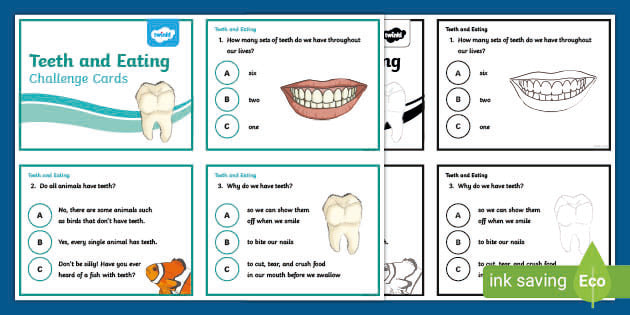 Teeth and Eating Challenge Cards (Teacher-Made)