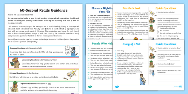 KS1 60-Second Reads: People Who Help Us Activity Pack