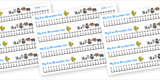 0-30 Number Line (Bears) - Counting, Numberline, Number line, Counting on
