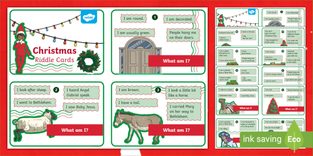 Christmas Riddle Cards - Fun Holiday Game for Children
