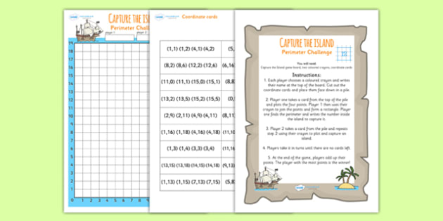 Coordinates in the First Quadrant and Perimeter Island Game- perimeters