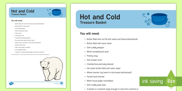 Hot and Cold Concept Treasure Basket Ideas