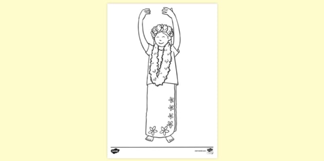 FREE! - Samoan White Sunday Girl Colouring | Colouring Sheets