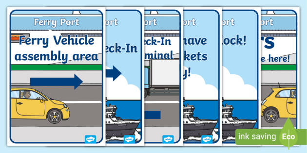 Ferry Port Role Play Display Posters (teacher made)