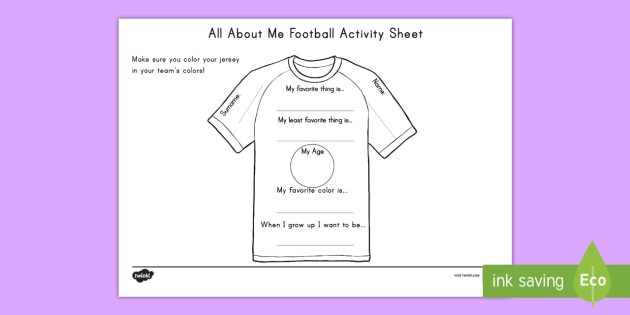All About Me Football Jersey - my favorites, favorite things, back to ...