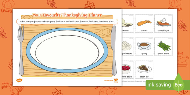 Zeichnung Zum Thanksgiving Dinner