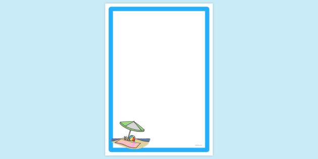 FREE! - Simple Blank Beach Page | Page Borders | Twinkl