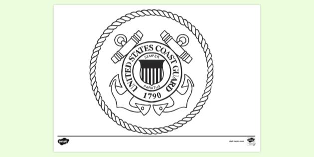 FREE! - United States Coast Guard Emblem Colouring Sheet | Colouring