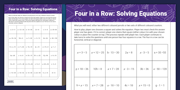 Solving Equations Games | twinkl.com.au