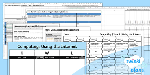 Computing: Using the Internet Year 2 Unit Assessment Pack