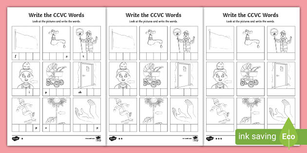 Write the CCVC Words Activity Sheets - Twinkl NI