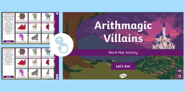 Arithmagic Villains Interactive Word Mat (teacher made)
