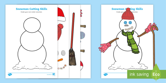 Snowman Cutting Activity | Twinkl Primary Resources