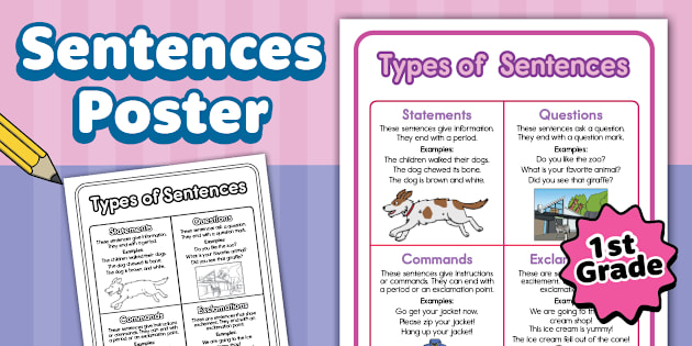 1st grade sentences examples