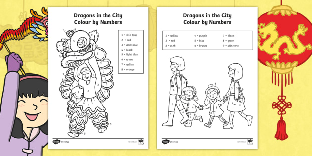 Dragons in the City: Chinese New Year Colour by Number