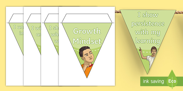 Growth Mindset Statements Bunting (teacher made)
