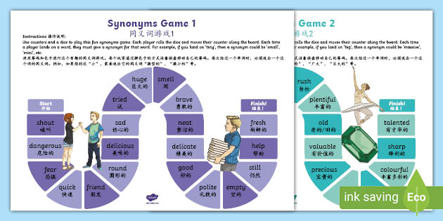 Synonyms Board Game - English/Mandarin Chinese