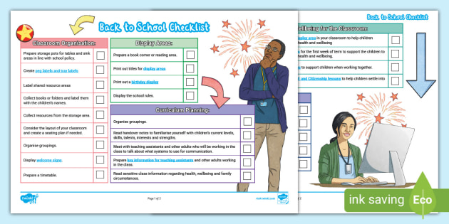 Staff Wellbeing KS2 Back to School Checklist (teacher made)