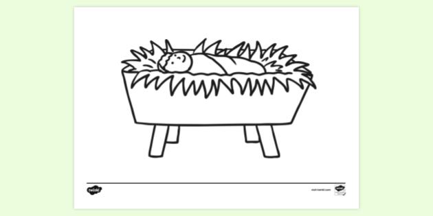 FREE! - Baby Jesus Colouring Page Free - Christmas - Parents