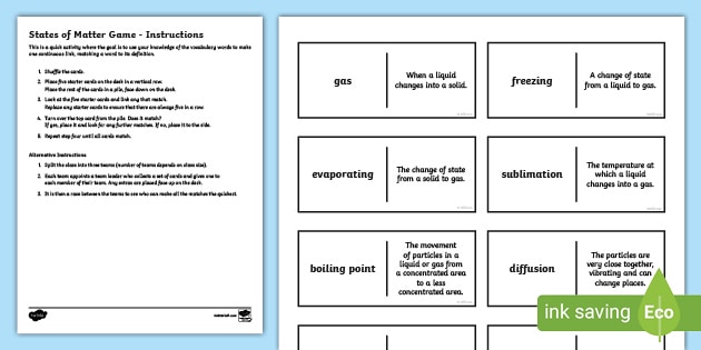 States of Matter Game (teacher made)