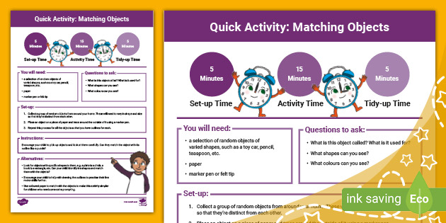 Quick Activity: Matching Objects (teacher made)