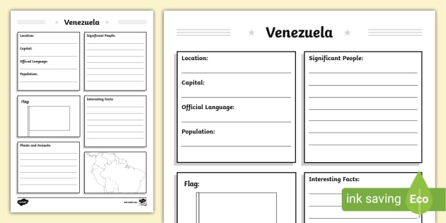 Venezuela Fact File Template (Teacher-Made)