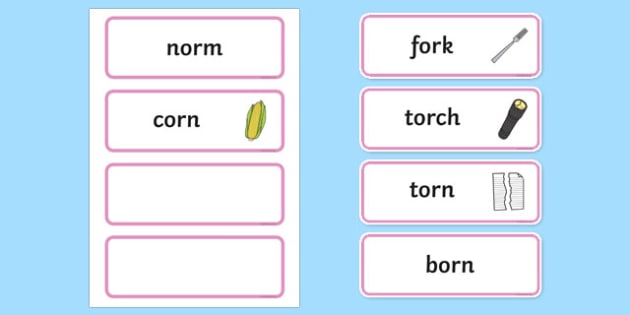 Or Sound Word Cards (teacher made)