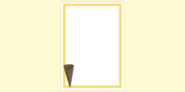 FREE! - Simple Blank Chocolate Waffle Cone Page Border | Twinkl