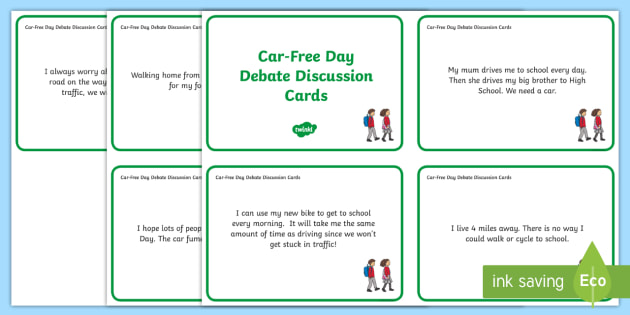 Car-Free Day Debate Discussion Cards