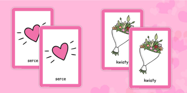 Valentine's Day Pairs Matching Game Polish (Teacher-Made)