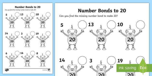 Number Bonds To 20 Activity