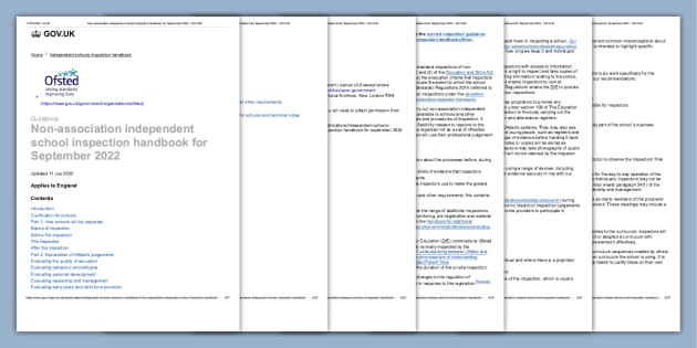 FREE! - Independent Schools Ofsted Inspection Handbook