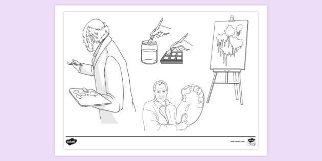 Artist Colouring Page | Colouring Sheets