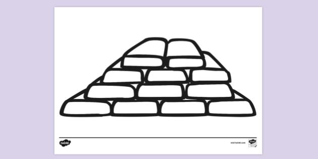 FREE! - Bricks of Gold Colouring Sheet - Primary Resources