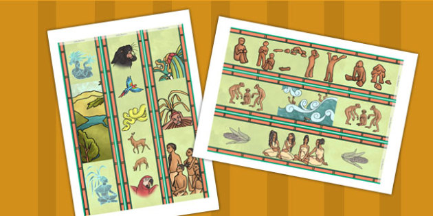Mayan Civilisation Creation Story Display Borders - stories