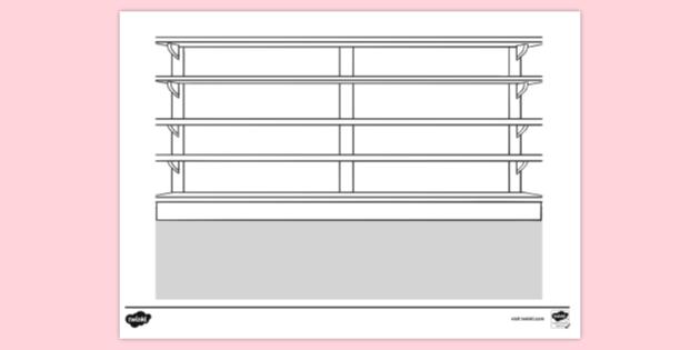 FREE! - Shelves In Shop Colouring Sheet | Colouring Sheets