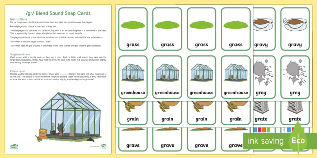 /gr/ Blend Snap Cards Worksheet (teacher made)