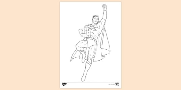 FREE! - Flying Superhero Colouring Sheet | Colouring Sheets