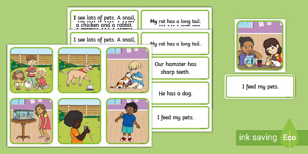 Pets Simple Sentence Matching Activity (teacher made)
