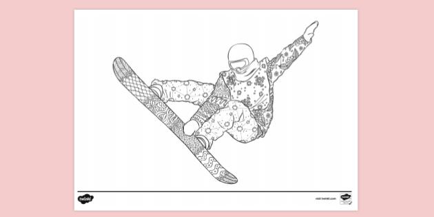 FREE! - Snowboarding Colouring Page | Colouring Sheets